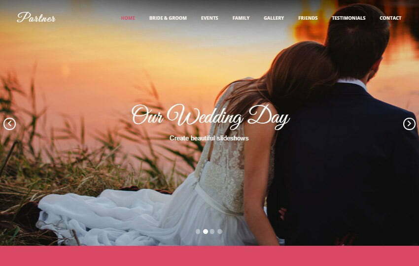 Wedding HTML Bootstrap Web Template Free Download