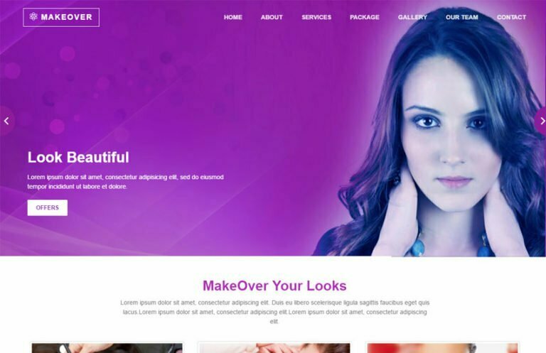 Beauty Parlour Website Template for Free Download