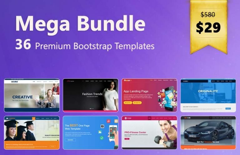 36 Premium Bootstrap HTML5 Templates Mega Bundle 2025 - WebThemez