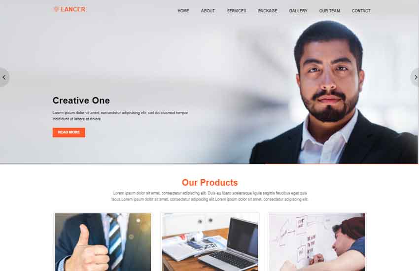 Lancer Business Simple Bootstrap Template WebThemez